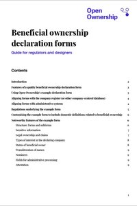 Beneficial ownership declaration forms: Guide for regulators and ...